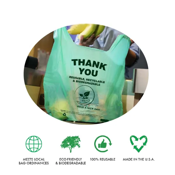 Biodegradable Shopping Thank You T-Shirt Bags - 500 Bulk