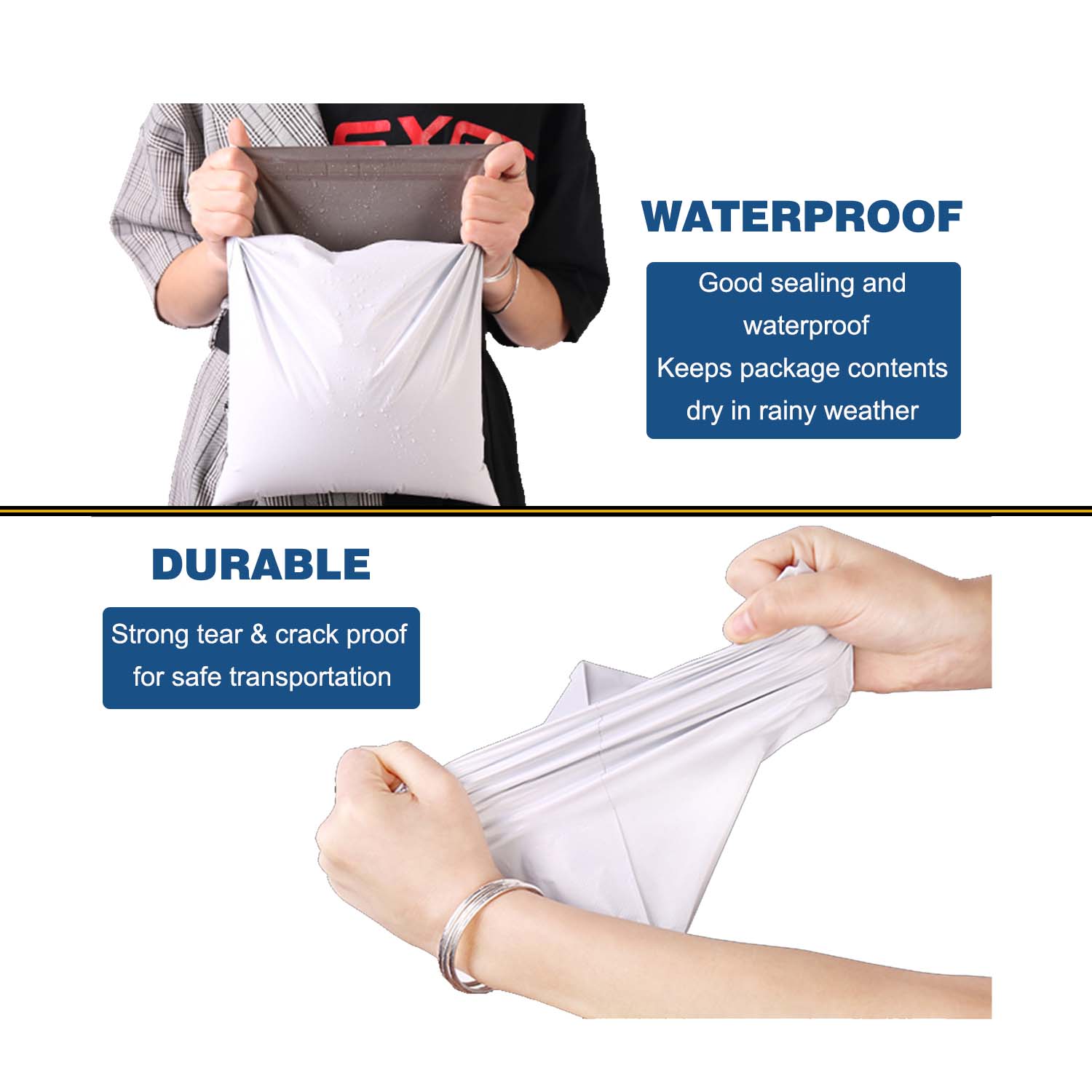 12x15.5 Poly Mailers with Tear Strip – 2.5 Mil Wholesale Shipping Bags